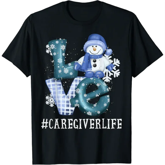 Caregiver Love Snowman Winter Season T-Shirt - Walmart.com