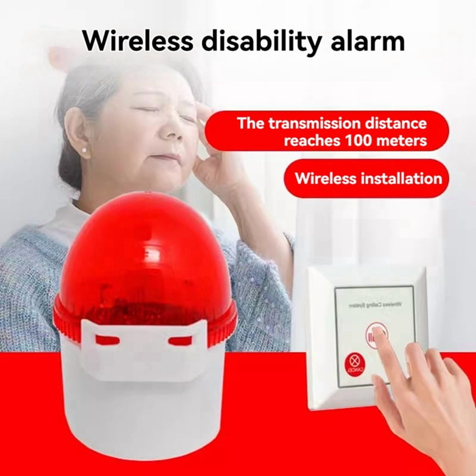 Caregiver Pager Alarm SOS Button Wireless Call Siren Alarm for Seniors ...