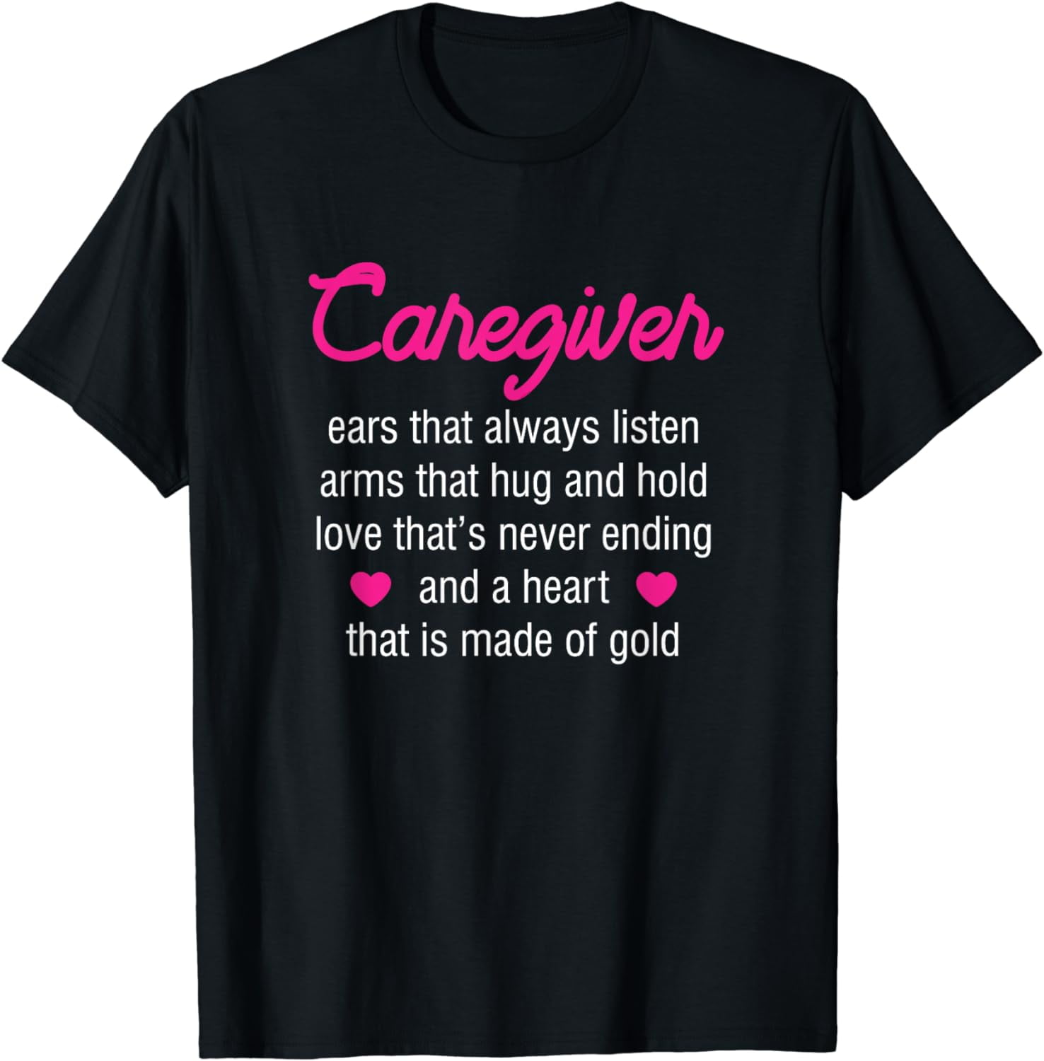 Caregiver Thank You Appreciation Ears That Always Listen T-Shirt ...