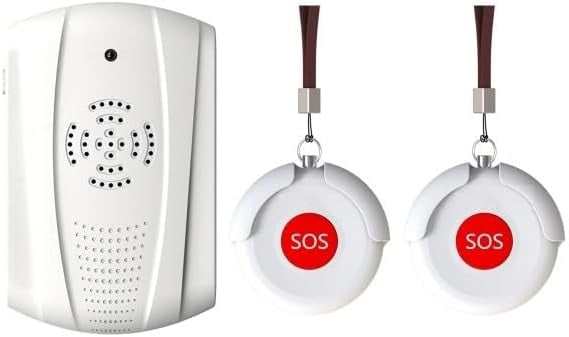 Caregiver Two Wireless Call Buttons and Wireless Pager - Pager for Fall ...