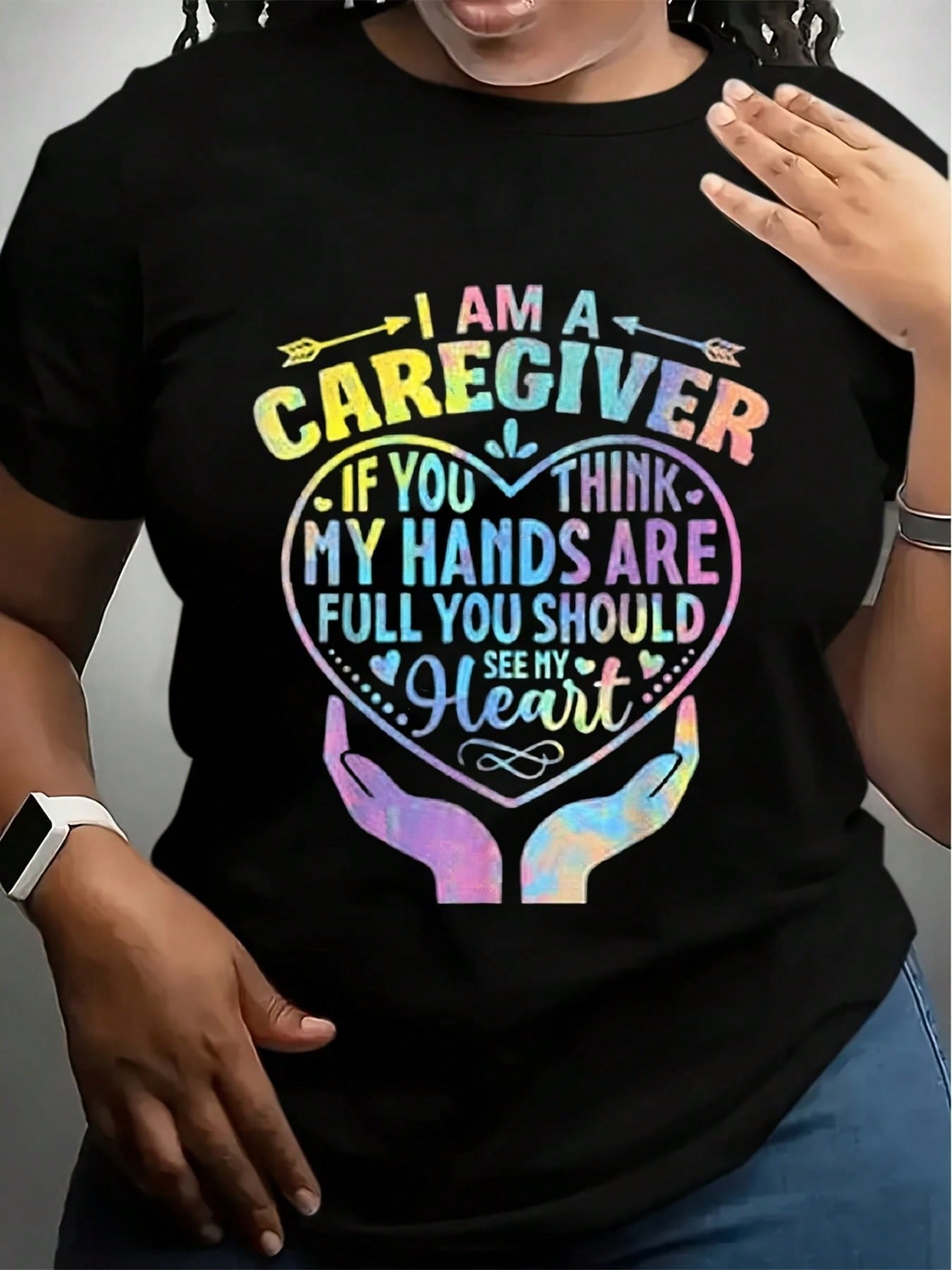 I'm A Caregiver If You For THINK My Hands Are Full Vintage Graphic T ...