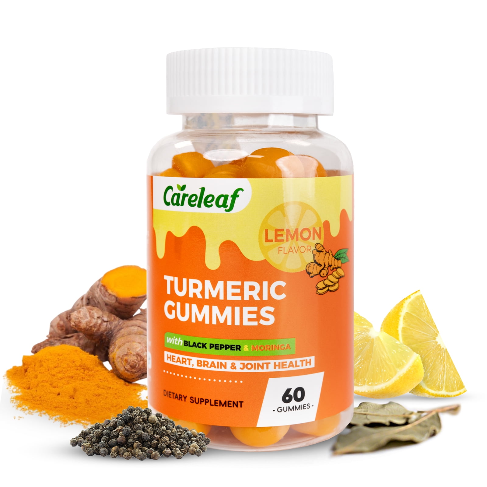 Careleaf High-Potency Turmeric Gummies, 95% Curcumin with Black Pepper ...