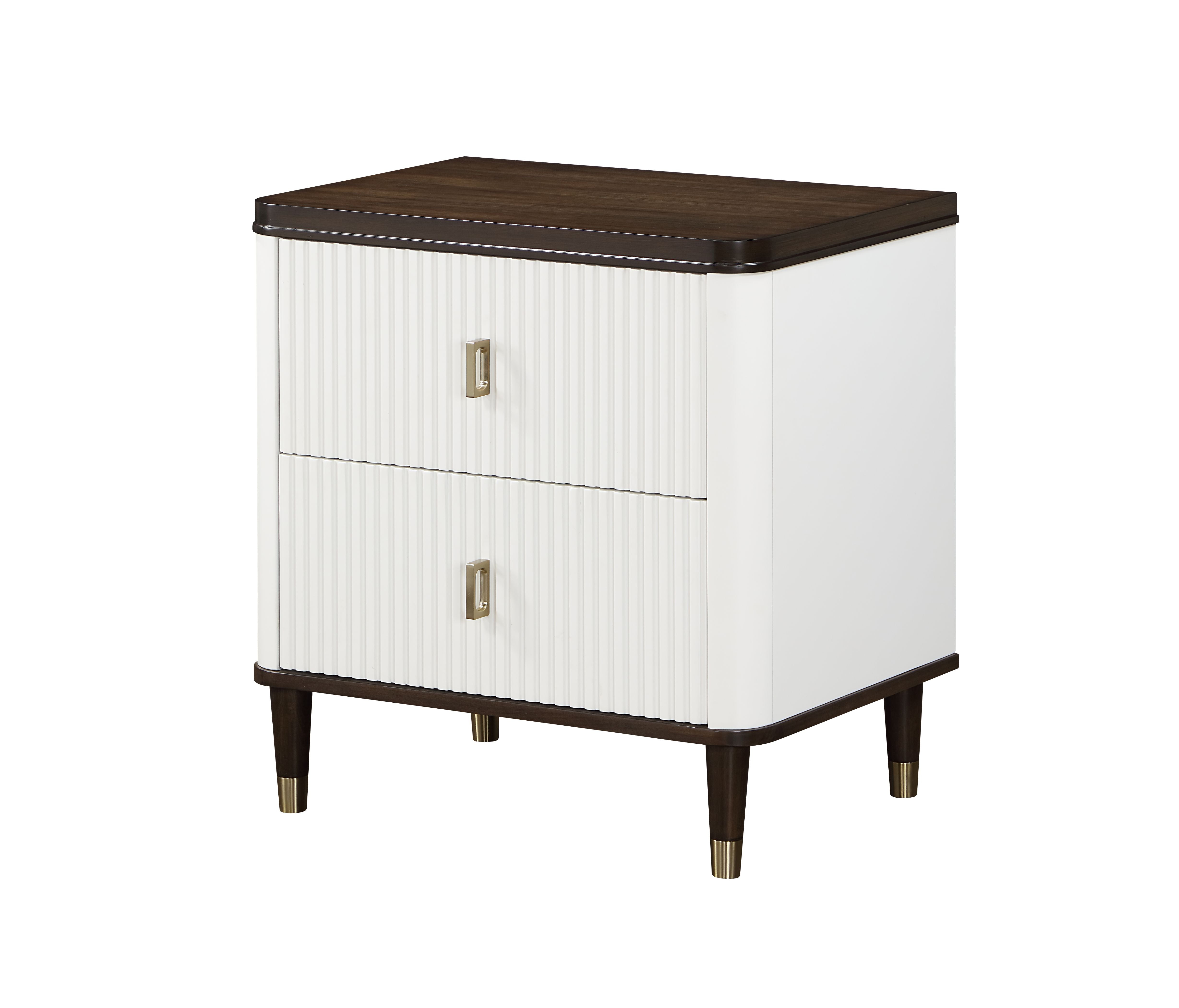 Carena White & Walnut Finish Night Stand w/USB - Walmart.com