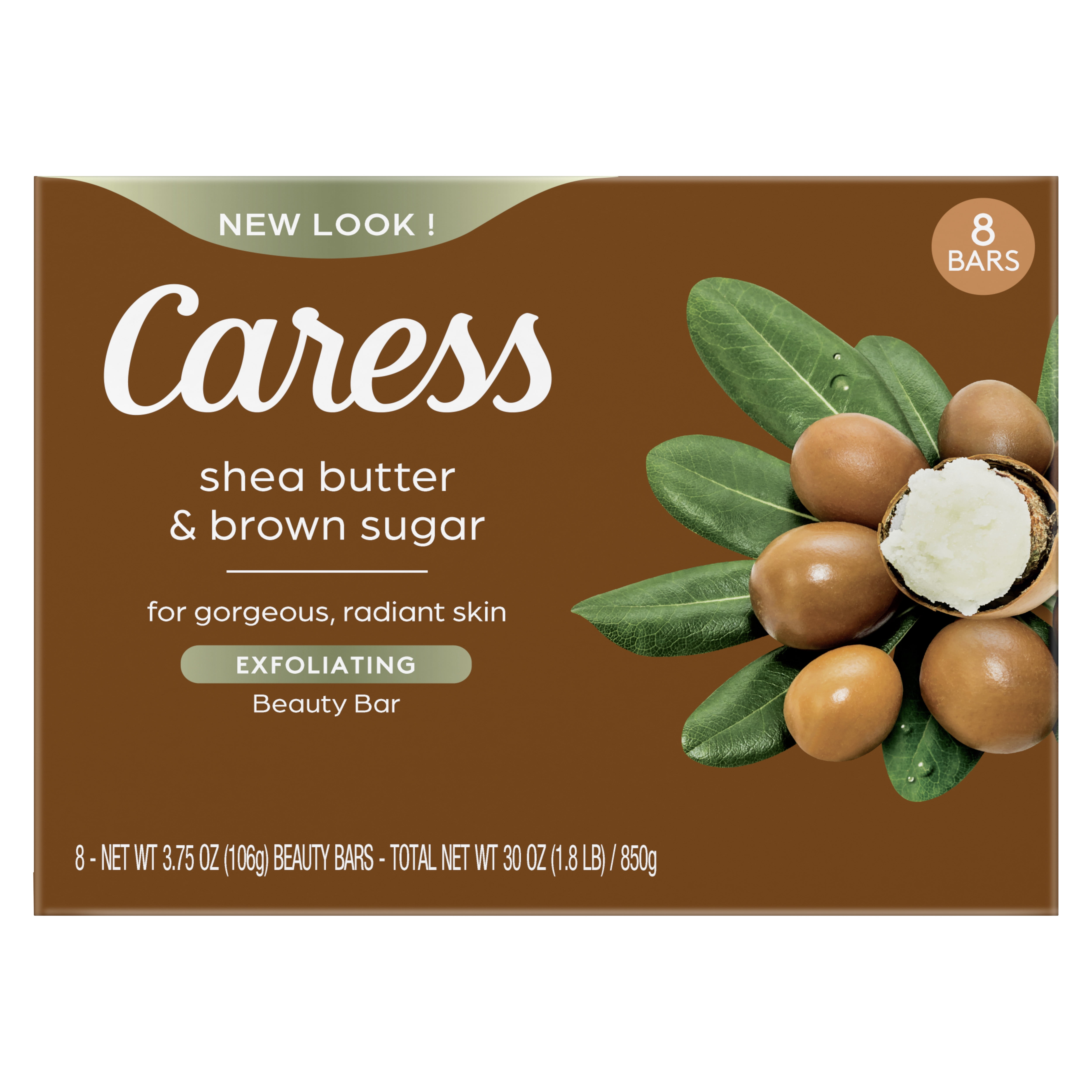 Caress Shea Butter & Brown Sugar Moisturizing Bathing Bar Soap, 3.75 oz ...