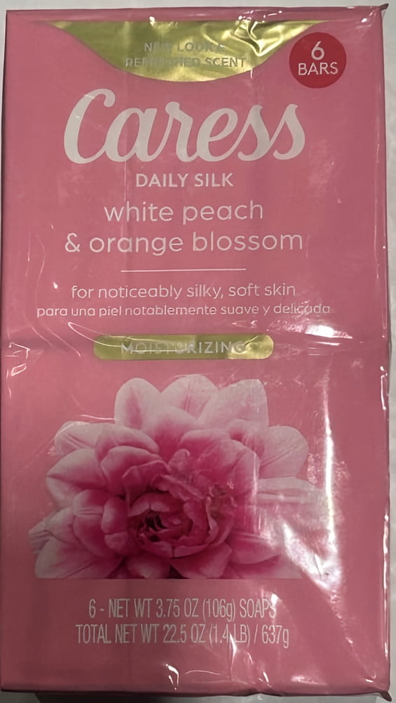 Caress Daily Silk Body Soap Bar White Peach and Orange Blossom (Pack of ...