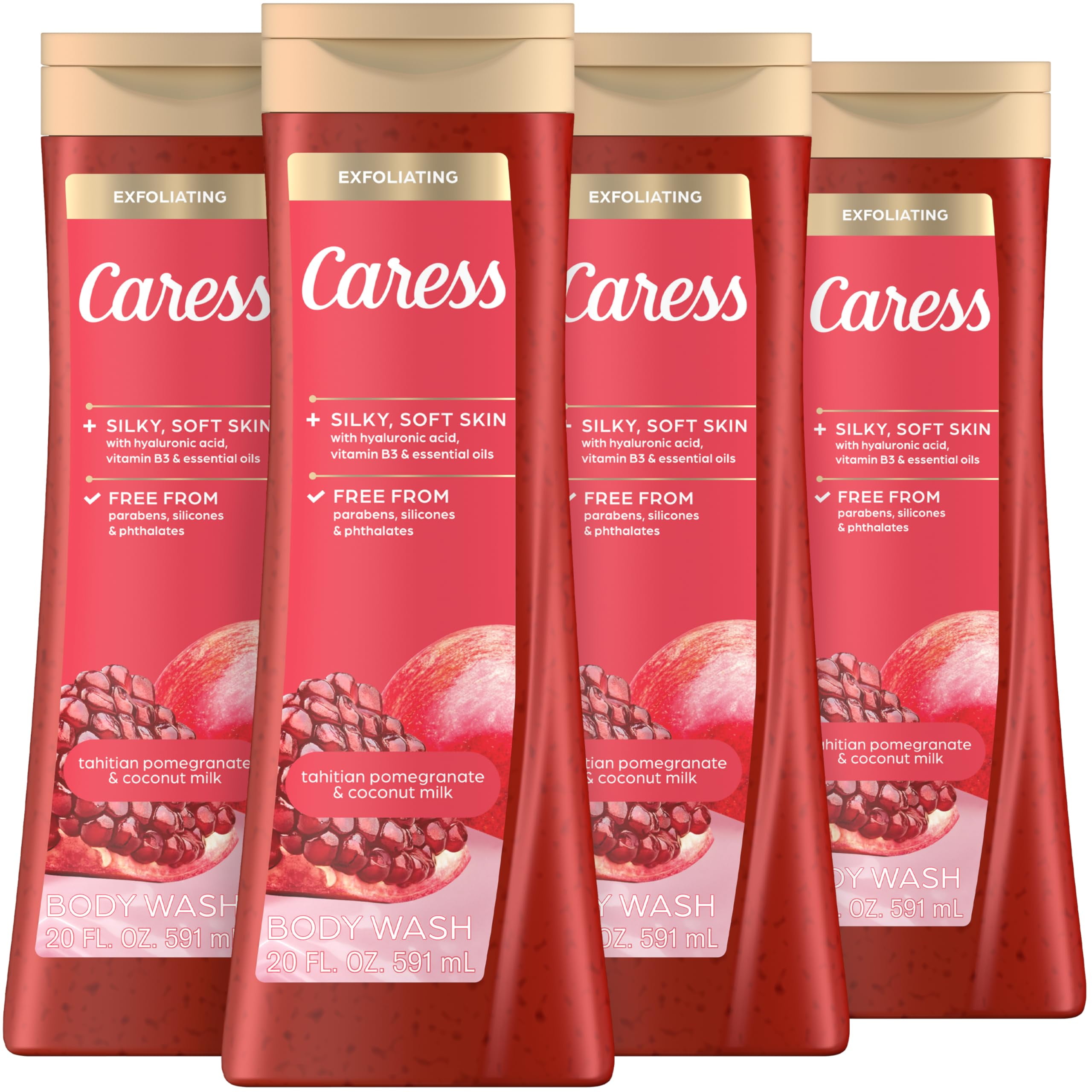 Caress Body Wash for AKF18 Women, Tahitian Pomegranate & Coconut Milk ...