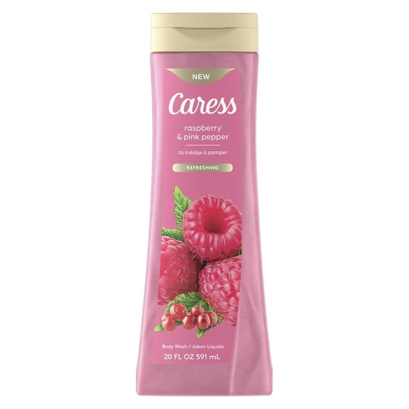 Caress Body Wash for Women, Raspberry & Pink Pepper Shower Gel for Dry ...