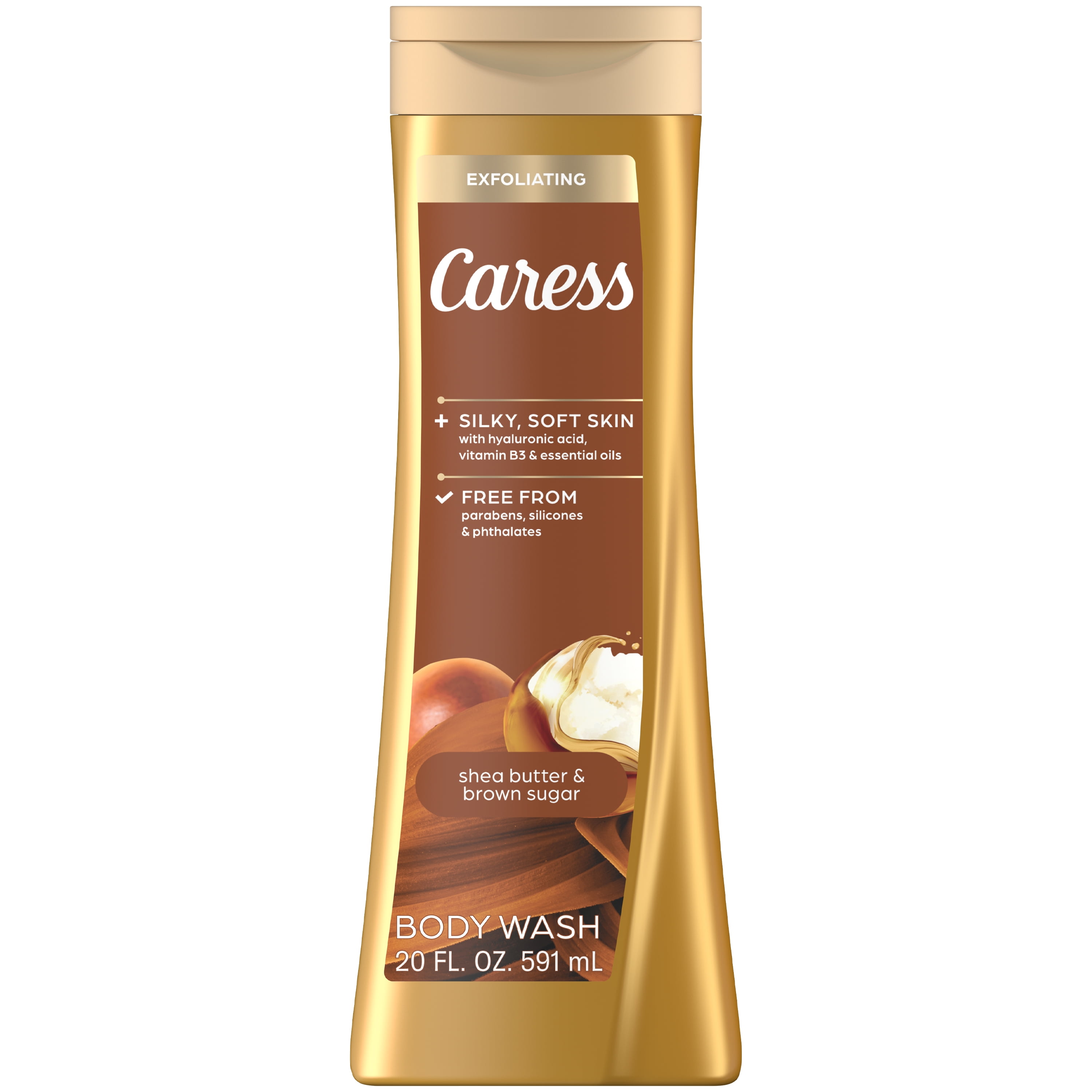 Caress Exfoliating Body Wash for Women, Shea Butter & Brown Sugar ...
