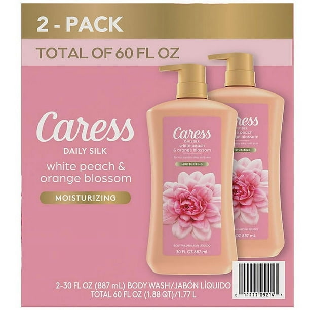 Caress Daily Silk Hydrating Body Wash, White Peach & Orange Blossom (30 ...