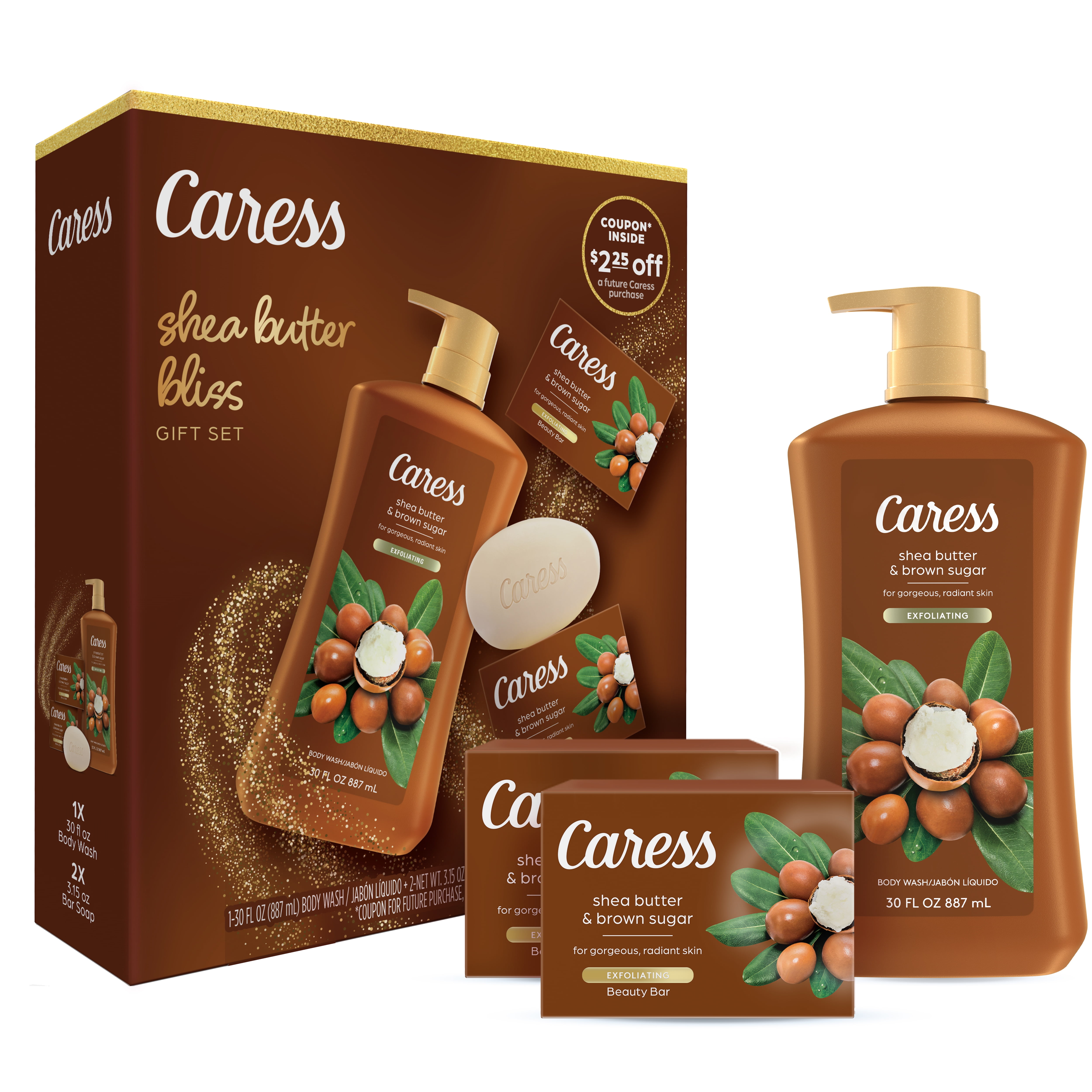 Caress Shea Butter Bliss Body Wash for Women Skincare Gift Set ...