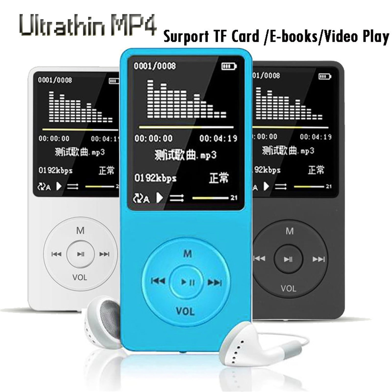 Vsgery 70 Hours Playback MP3 MP4 Lossless Sound Music Player FM ...