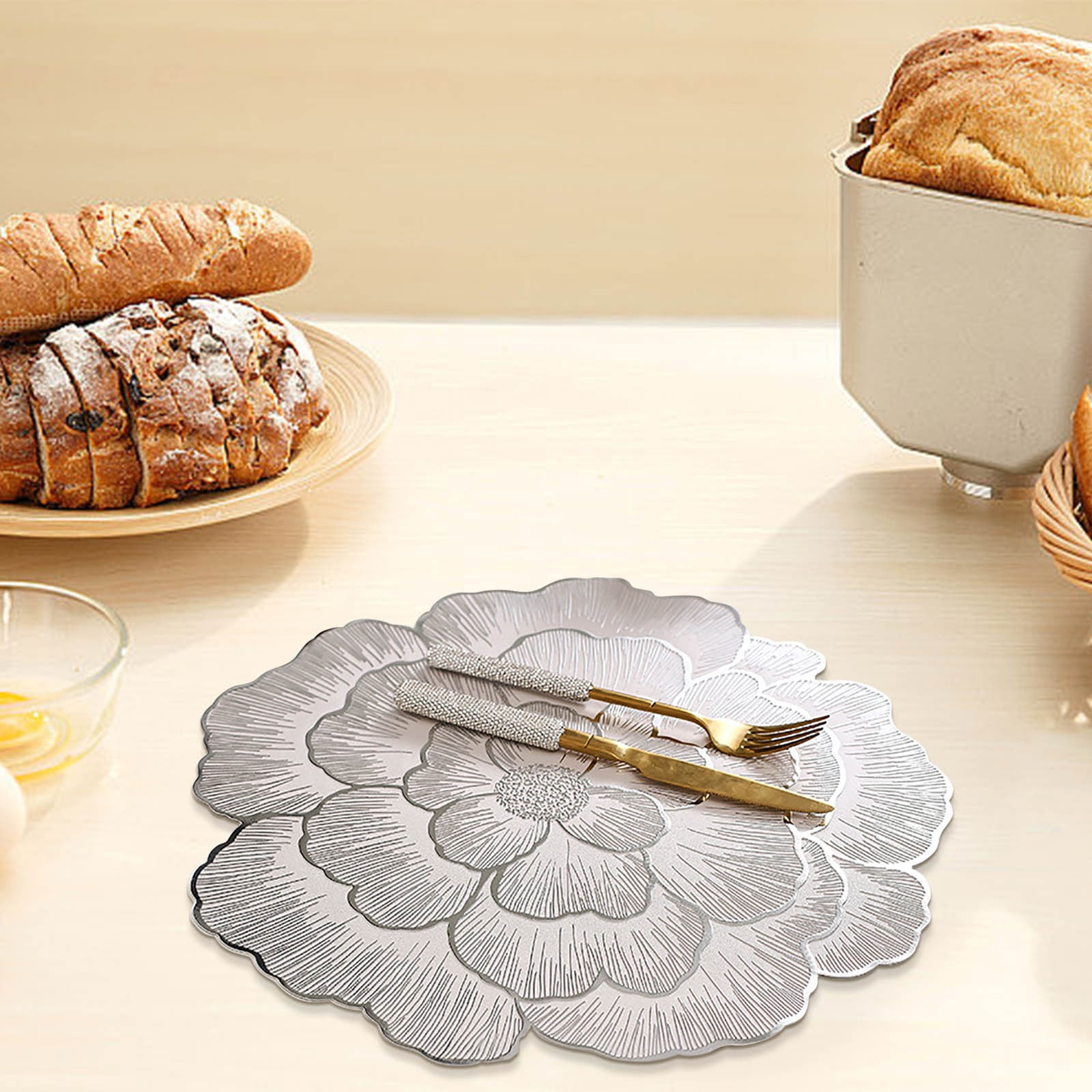 Carestrong Peony Style Decorative Hot Stamping PVC Table Mat with ...