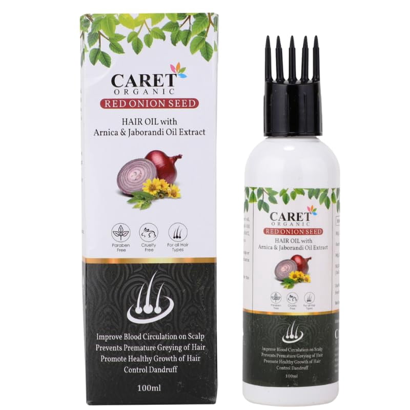 Caret Organic Red Onion Seed Hair Oil With Arnica & Jaborandi Oil ...