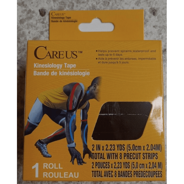Careus Kinesiology Tape KT Tape 8 Precut Strips 2"x 2.23 YDS BLACK - Walmart.com