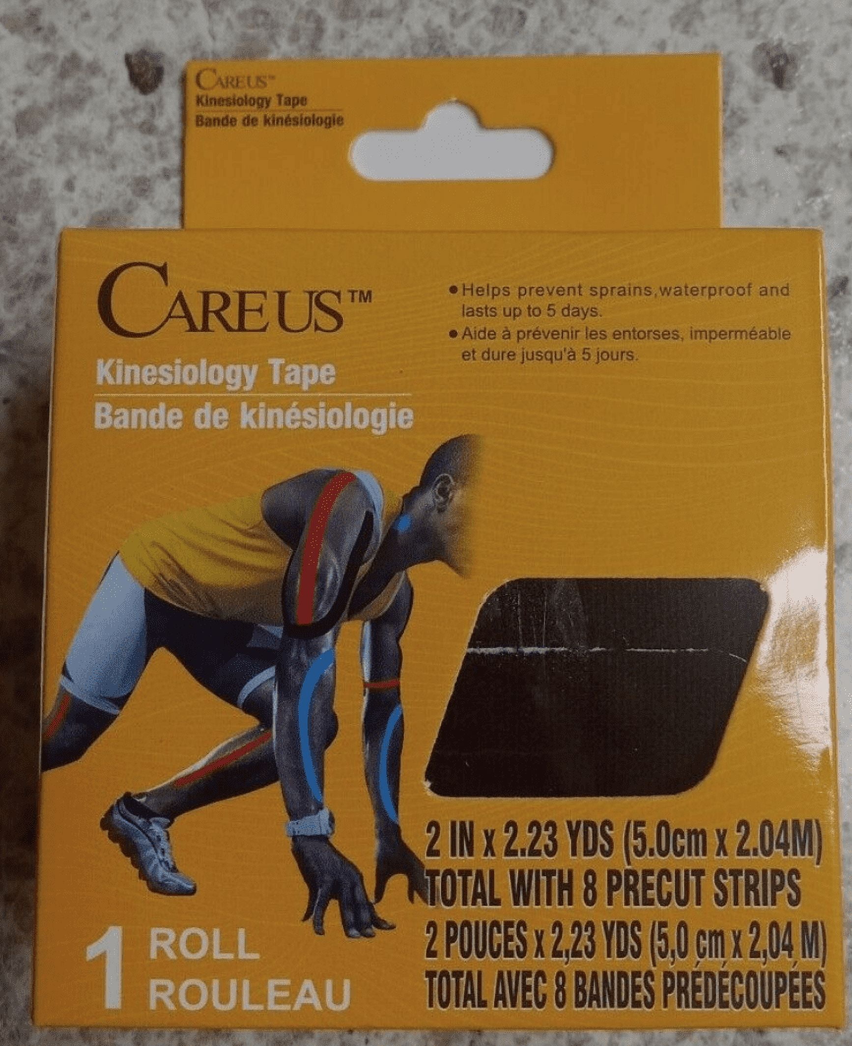Careus Kinesiology Tape KT Tape 8 Precut Strips 2"x 2.23 YDS BLACK ...