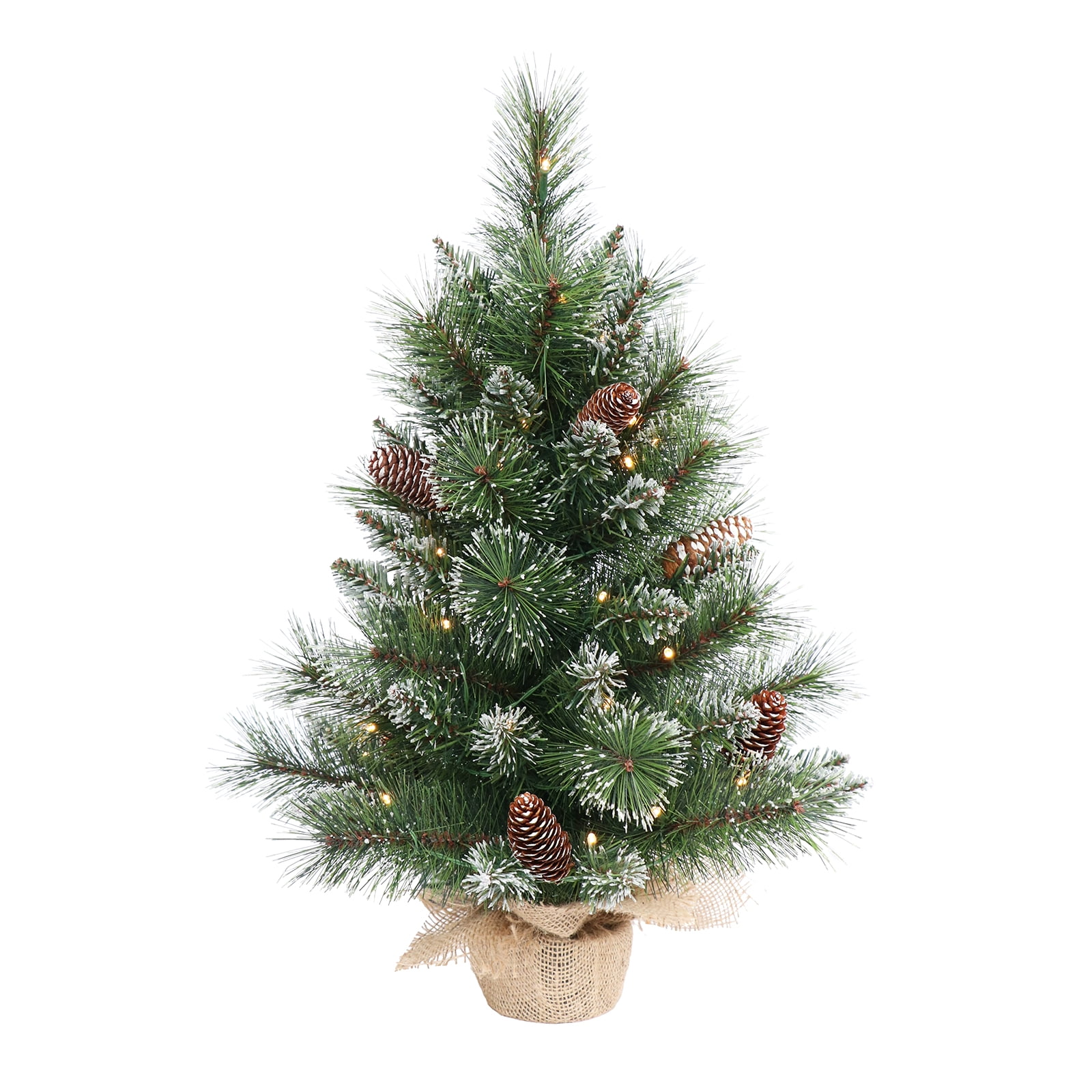 Carevas 2FT Tabletop Christmas Tree Mini Artificial Christmas Tree with ...