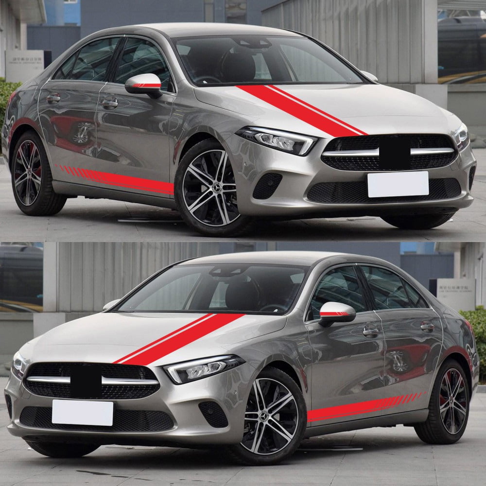 Carevas Car Sticker 5 Pcs Universal Body Side Roof Car Side Stickers Decal Sticker All Car Body Side Pcs Universal Red Cars Pvc Decal Side Roof Decal All Cars Pvc Side Stickers 5