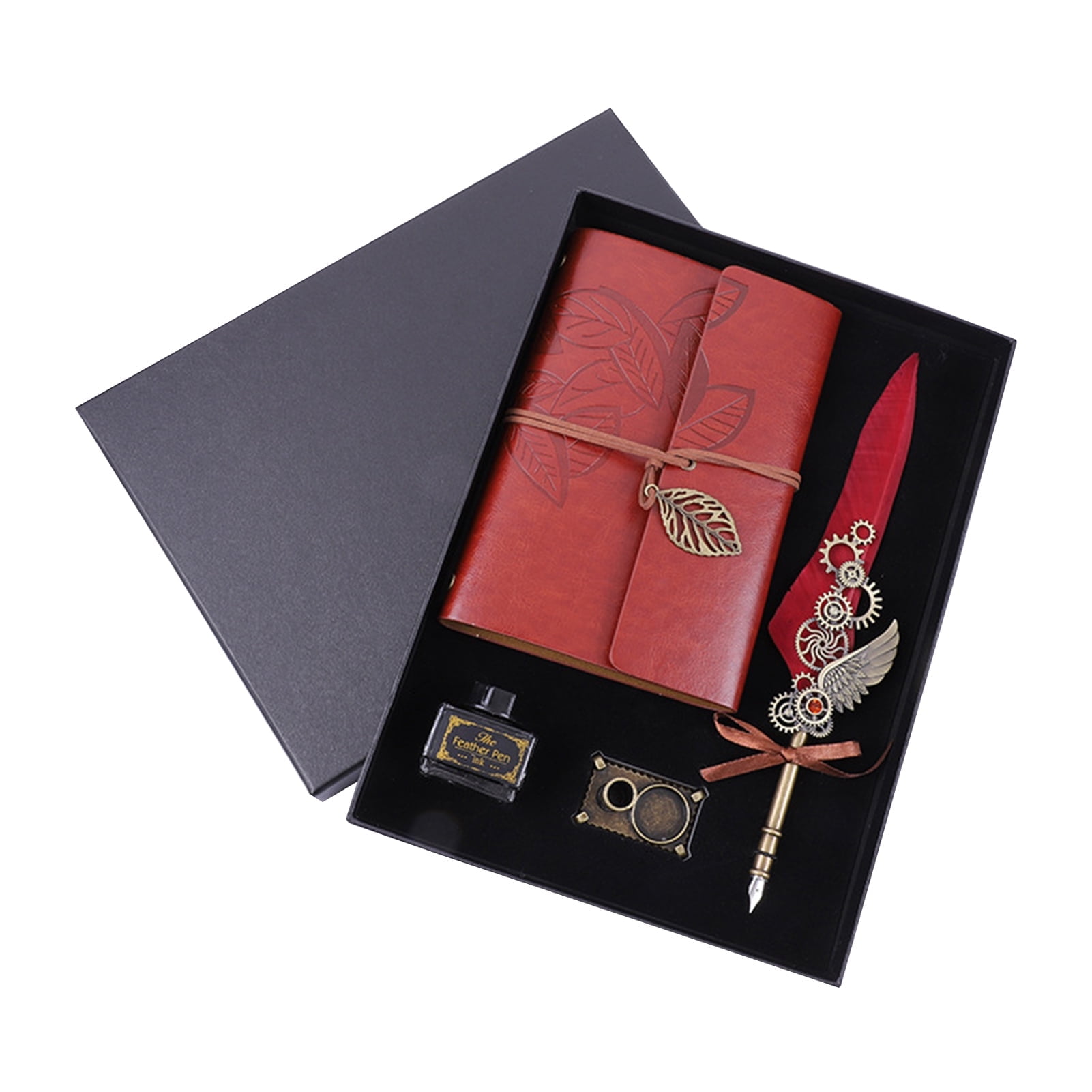 Carevas Feather Pen and Ink Set Retro Vintage Quill Pen Calligraphy ...