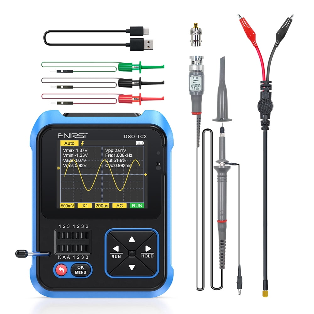 Carevas3in1 Digital Oscilloscope Transistor Tester Function Signal ...