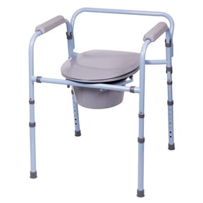 Equate Steel Foldable 3-in-1 Bedside Commode Toilet, Gray – 400 lb ...