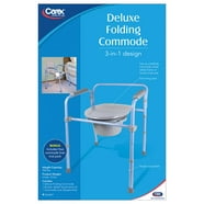 Medline Steel 3-in-1 Bedside Toilet Commode with Microban, 350lb Weight ...