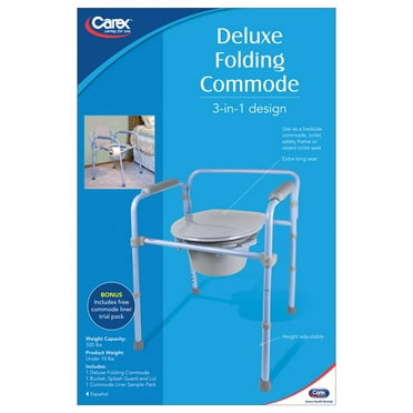 Drive Medical Adjustable Folding Steel Commode - Bedside Toilet Chair ...