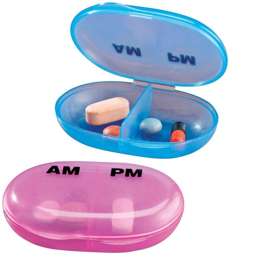 Carex Apex Am/Pm Plastic Med Pack, Daily Travel Pill Case, Holds up to ...