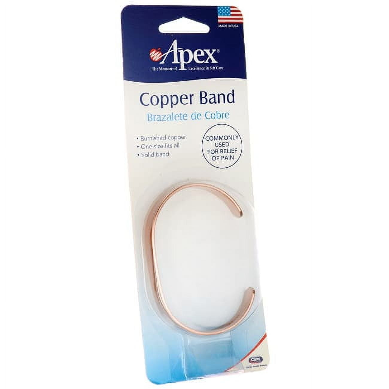 Carex Apex Solid Copper Wrist Band for Adult Women and Men, Multicolor ...