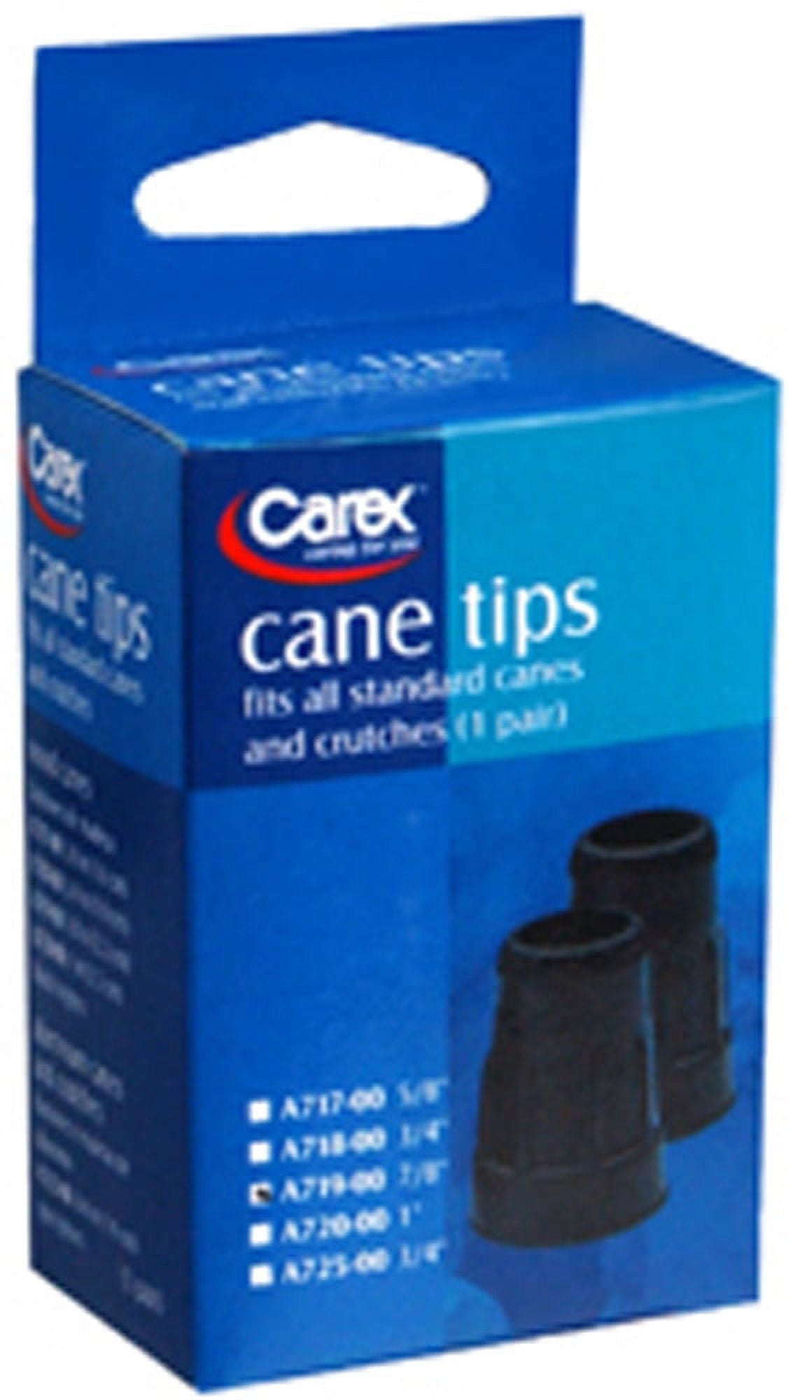 Carex Black Synthetic Rubber Cane Tips 7/8", Skid-Resistant, 2 Count ...