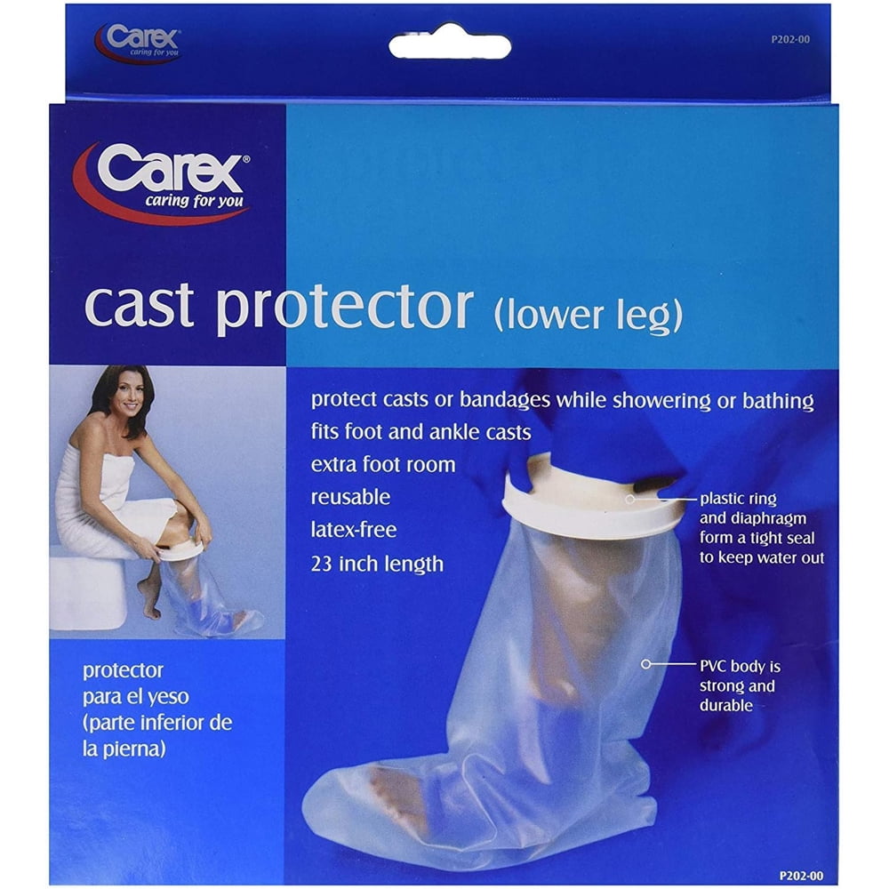 Carex Cast Protector for Lower Legs, Keeps Wounds Dry While Showering ...