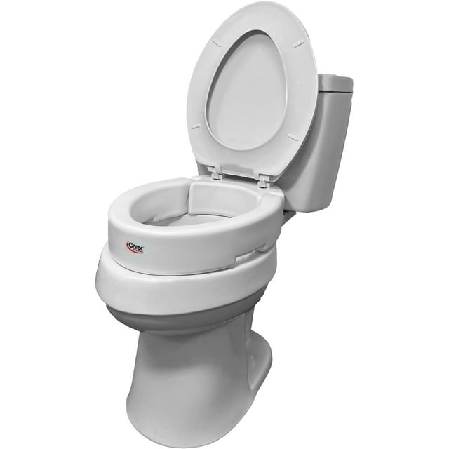 Carex Elongated Hinged Raised Toilet Seat, Adds 3.5 Inches of Height to ...