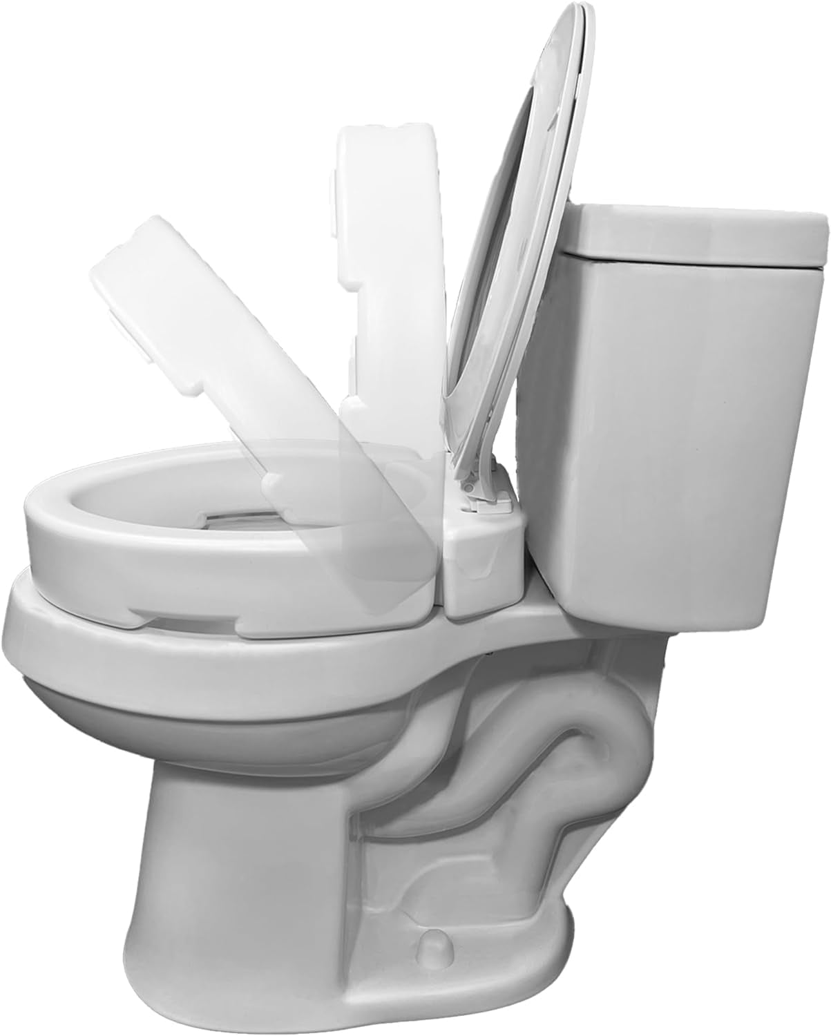 Carex Round Hinged Toilet Seat Riser - Adds 3.5 Inches of Toilet Lift ...