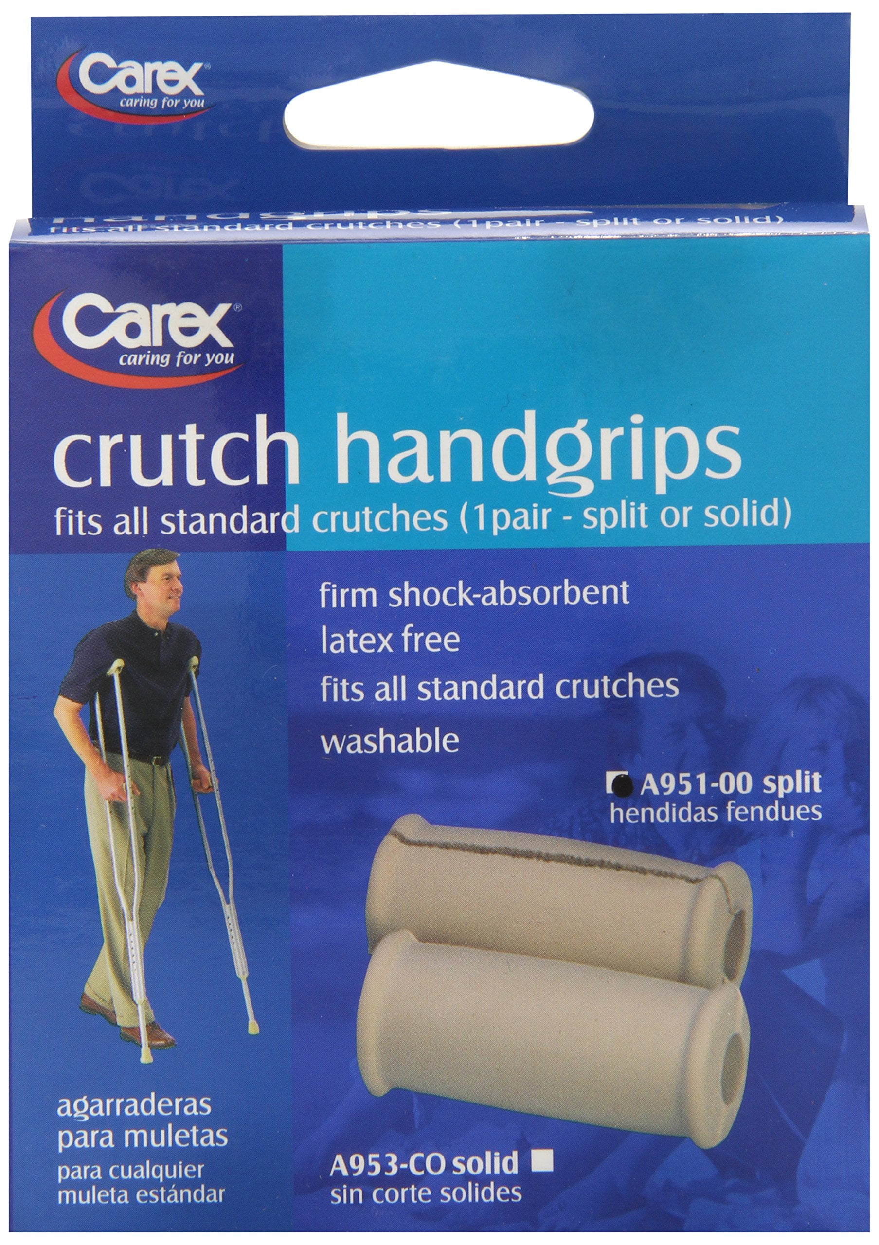 Carex Split Crutch Hand Grips, Padding for Walking Arm Crutches ...