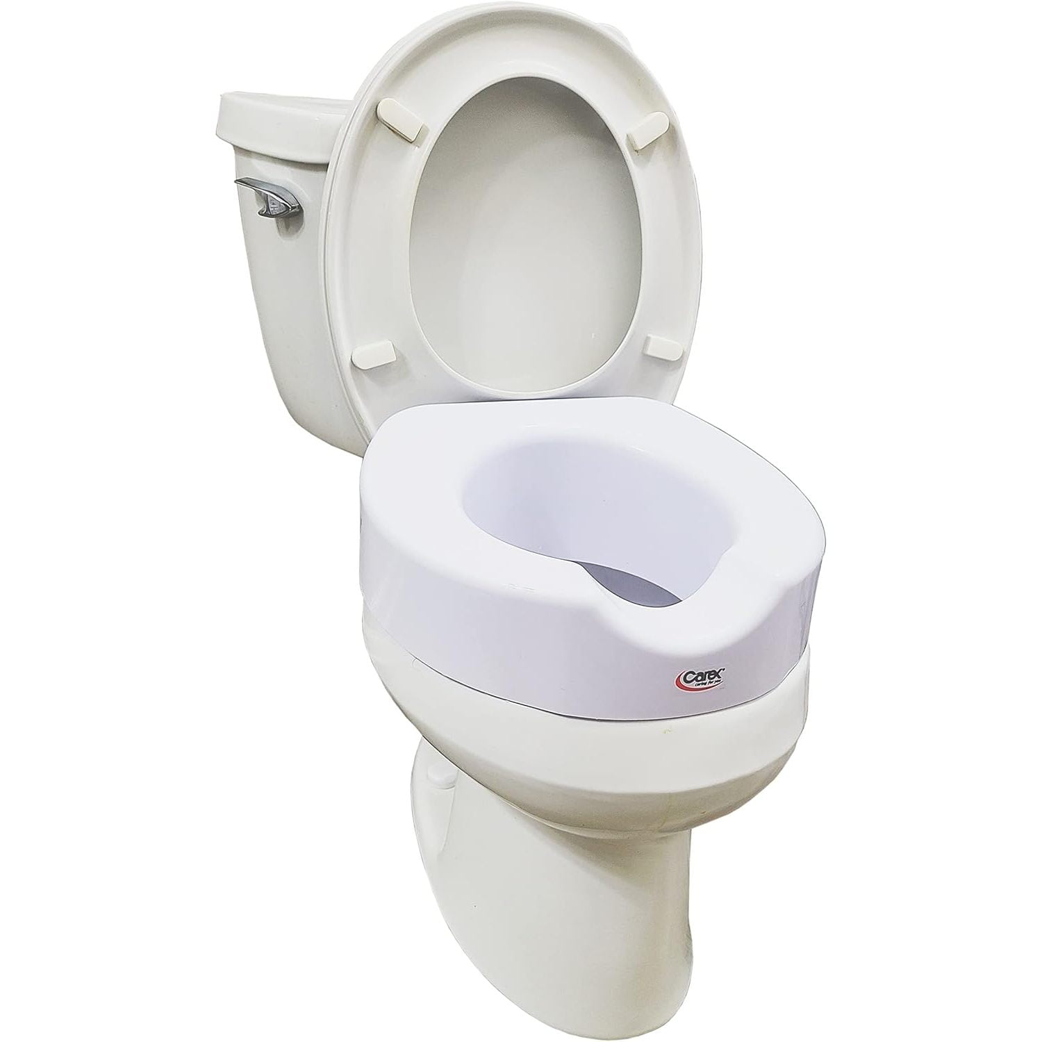 Carex Toilet Seat Riser With Quick-Lock, Raised Toilet Seat Adds 4 ...