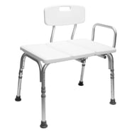 Equate Durable Transfer Bench with Back Rest, Shower Bench, Black ...