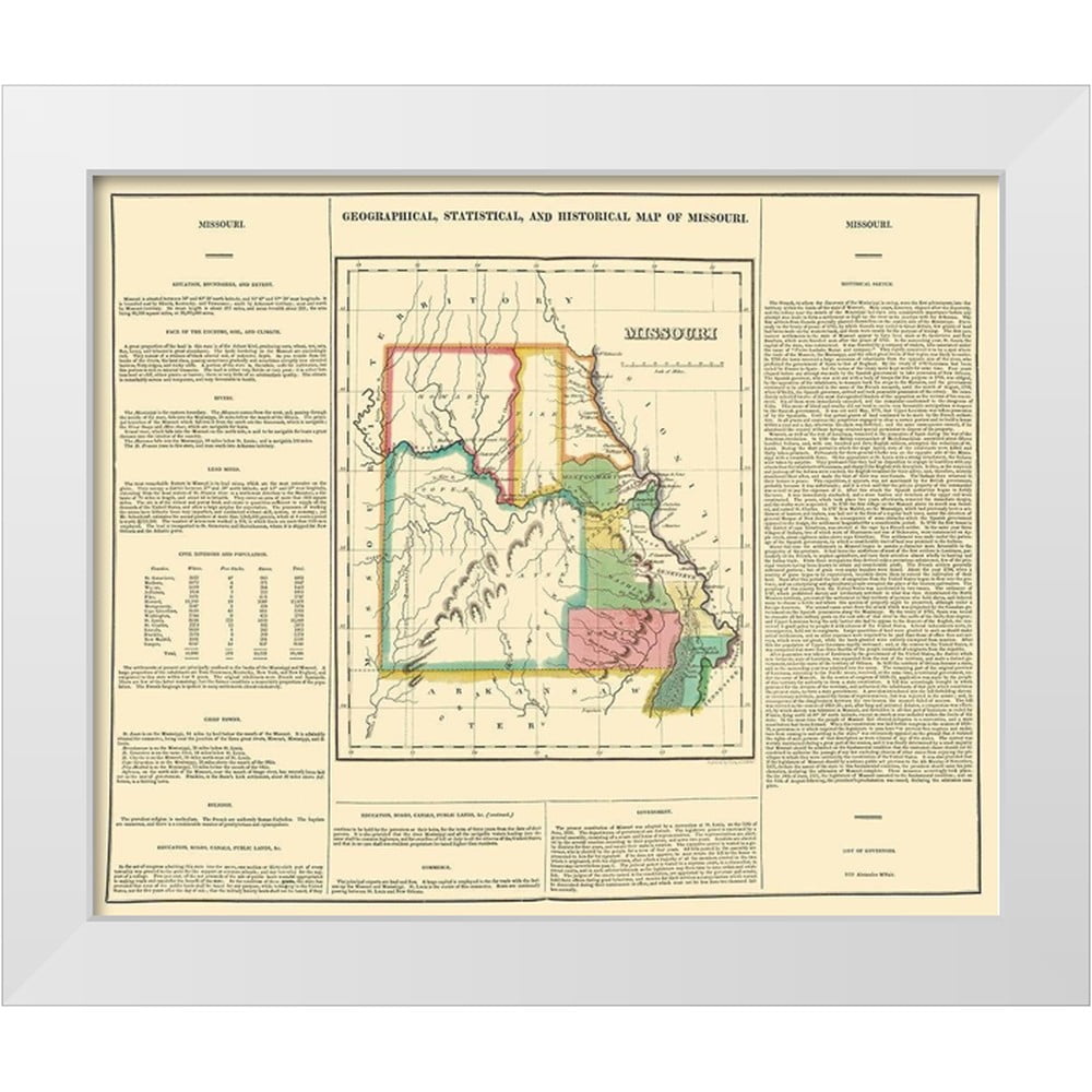 Carey 17x15 White Modern Wood Framed Museum Art Print Titled - Missouri ...