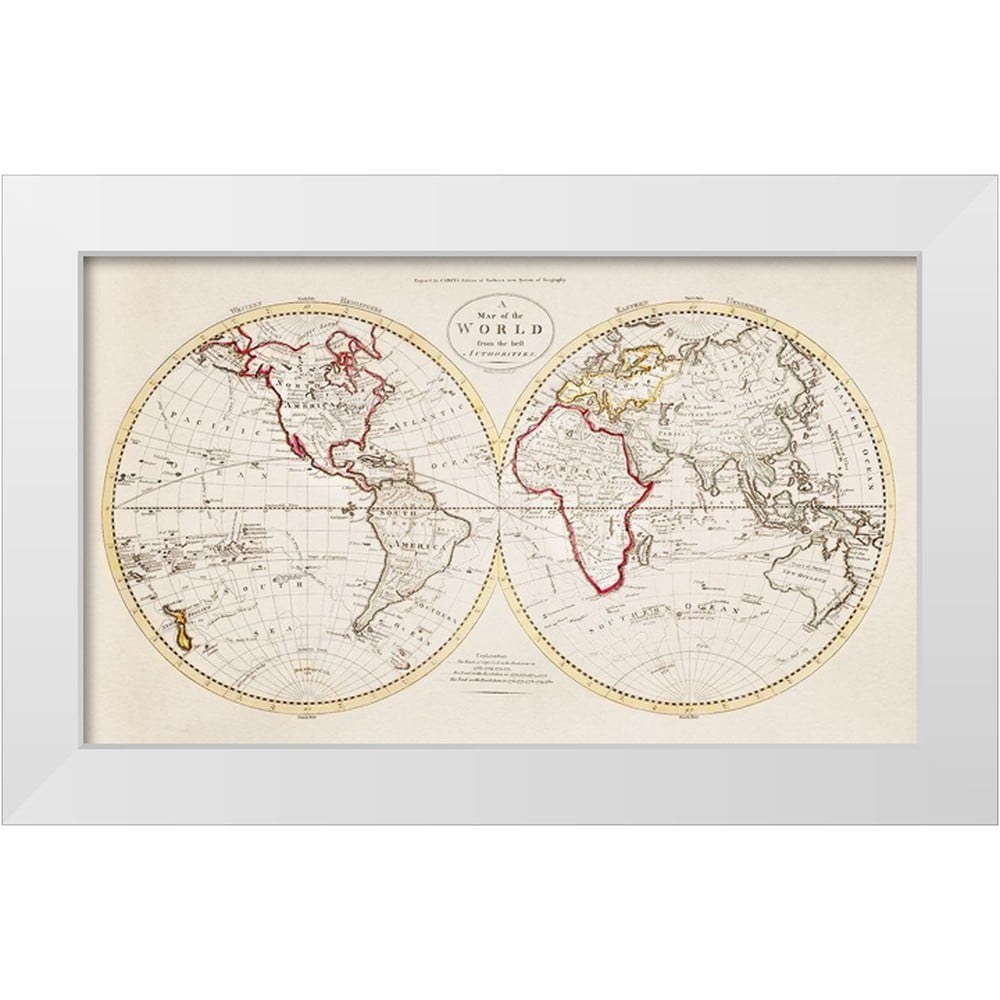 Careys American Edition of Guthries Geography 14x10 White Modern Wood ...