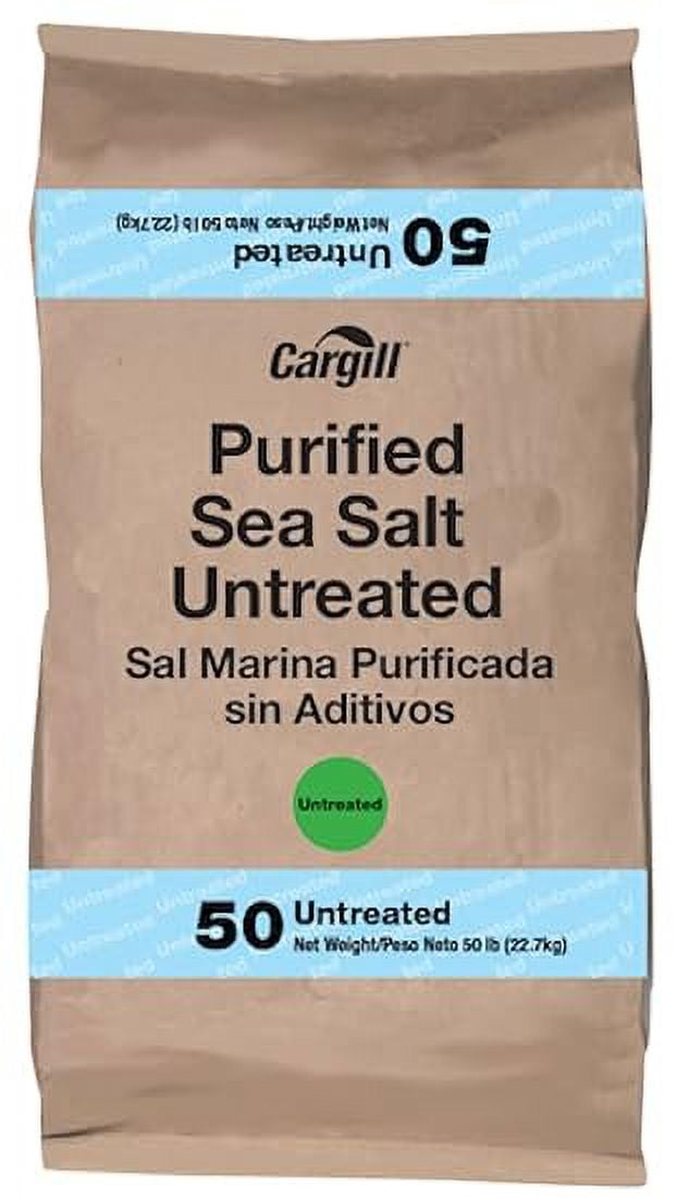Cargill Purified Untreated Sea Salt, Granular, 50 Pound, Food Grade ...