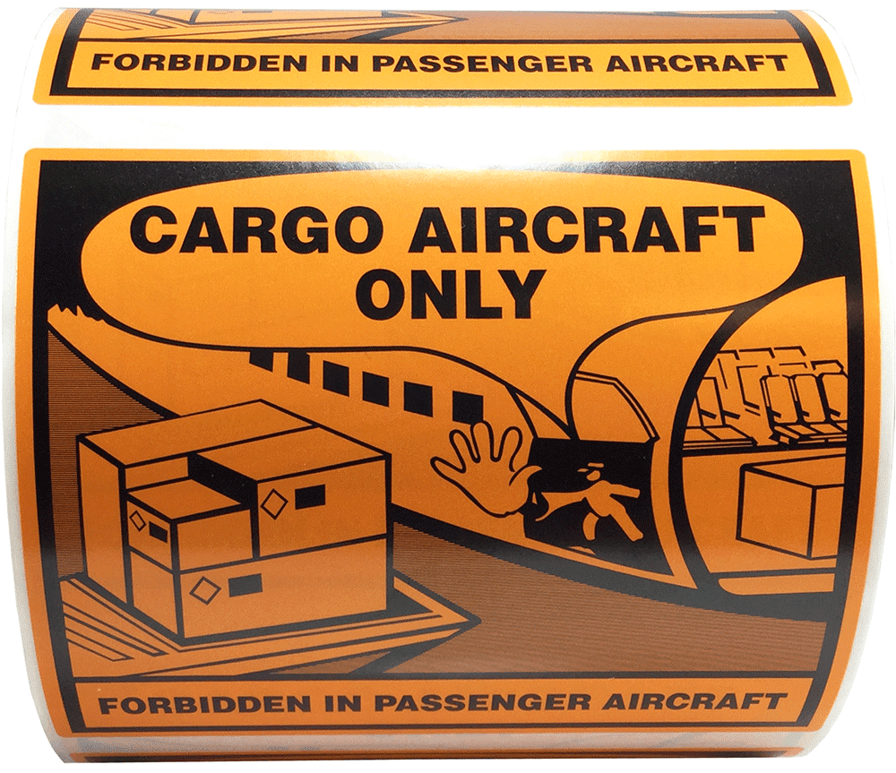 Cargo Aircraft Only Warning Labels | 4 x 4 3/4" inch - 500 Pack ...