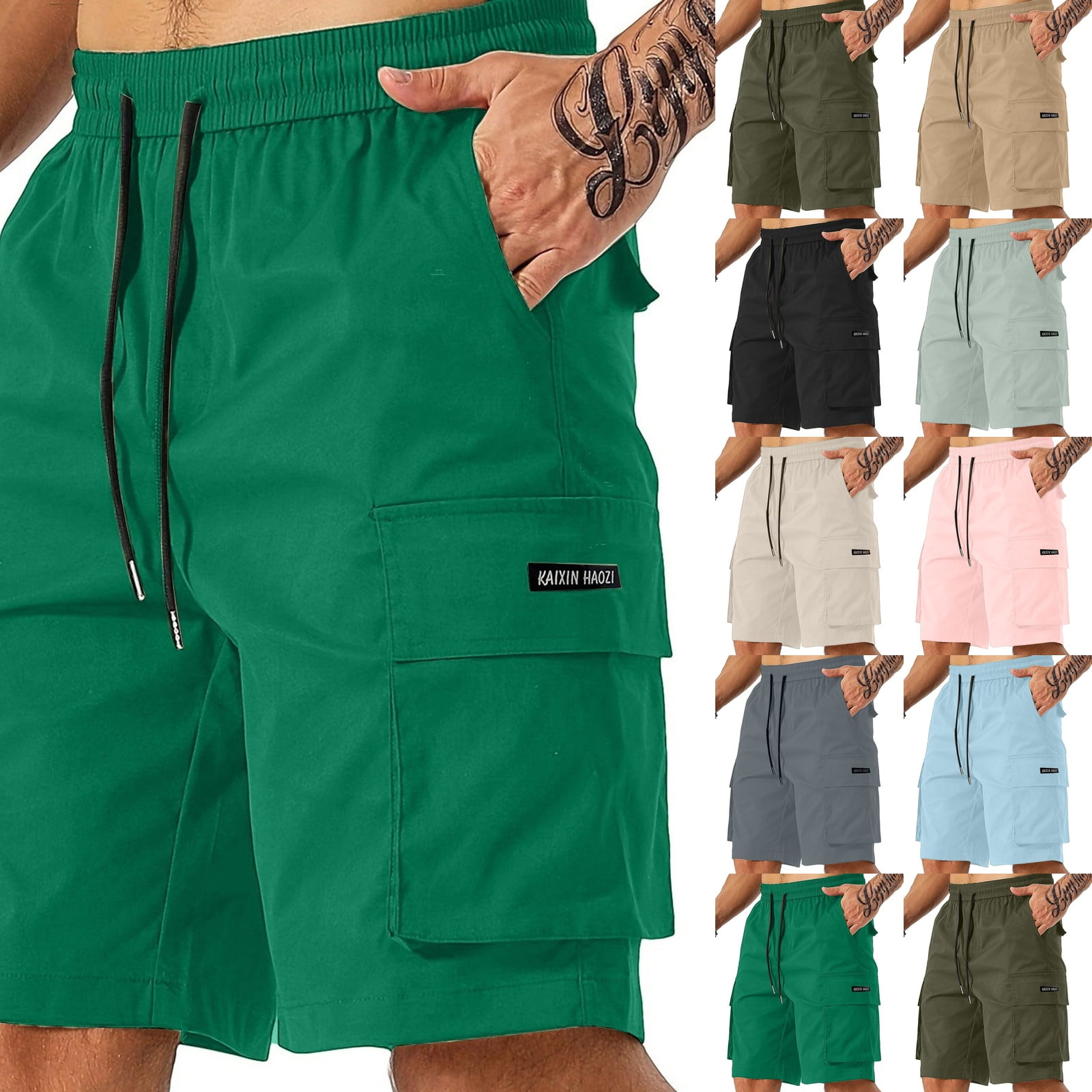 Cargo Athletic Shorts for Men Quick Dry Multi Pockets Outdoor Work ...