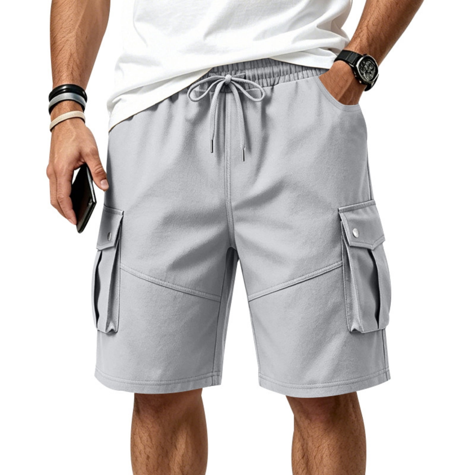 Cargo Bermuda Shorts for Men Stretch Relaxed Fit Work Big and Tall ...