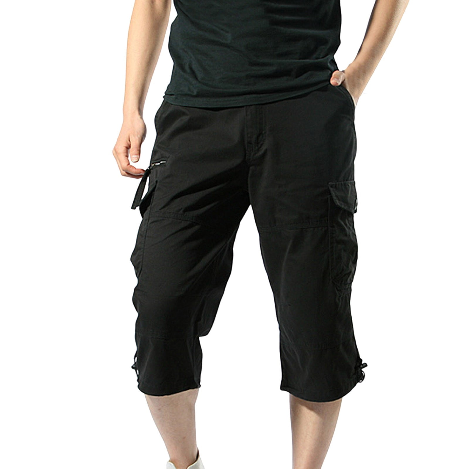 Cargo Capri Pants for Men Casual Relaxed Fit Capri Pants with Pockets ...