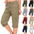 Cargo Capris for Women 2026 Summer Casual High Waisted Button Loose ...