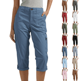 Cargo Capris for Women 2026 Summer Pull On High Waisted Button Loose ...