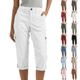 Cargo Capris for Women 2026 Summer Pull On High Waisted Button Loose ...