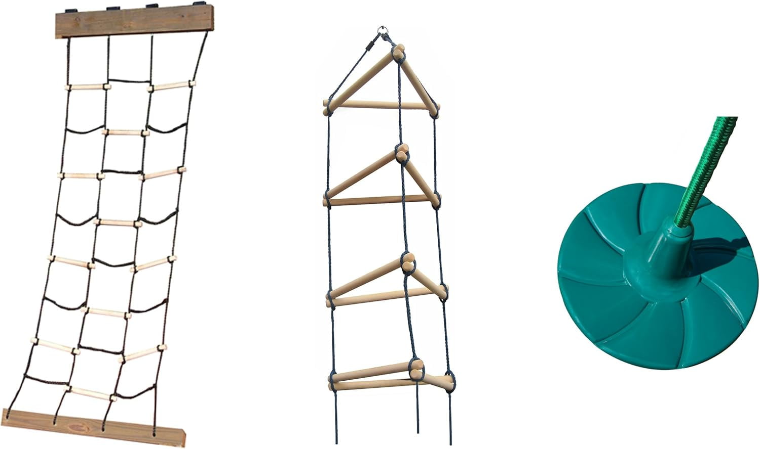 Cargo Climbing Net, Triangle Rope Ladder and Disc Swing Bundle ...