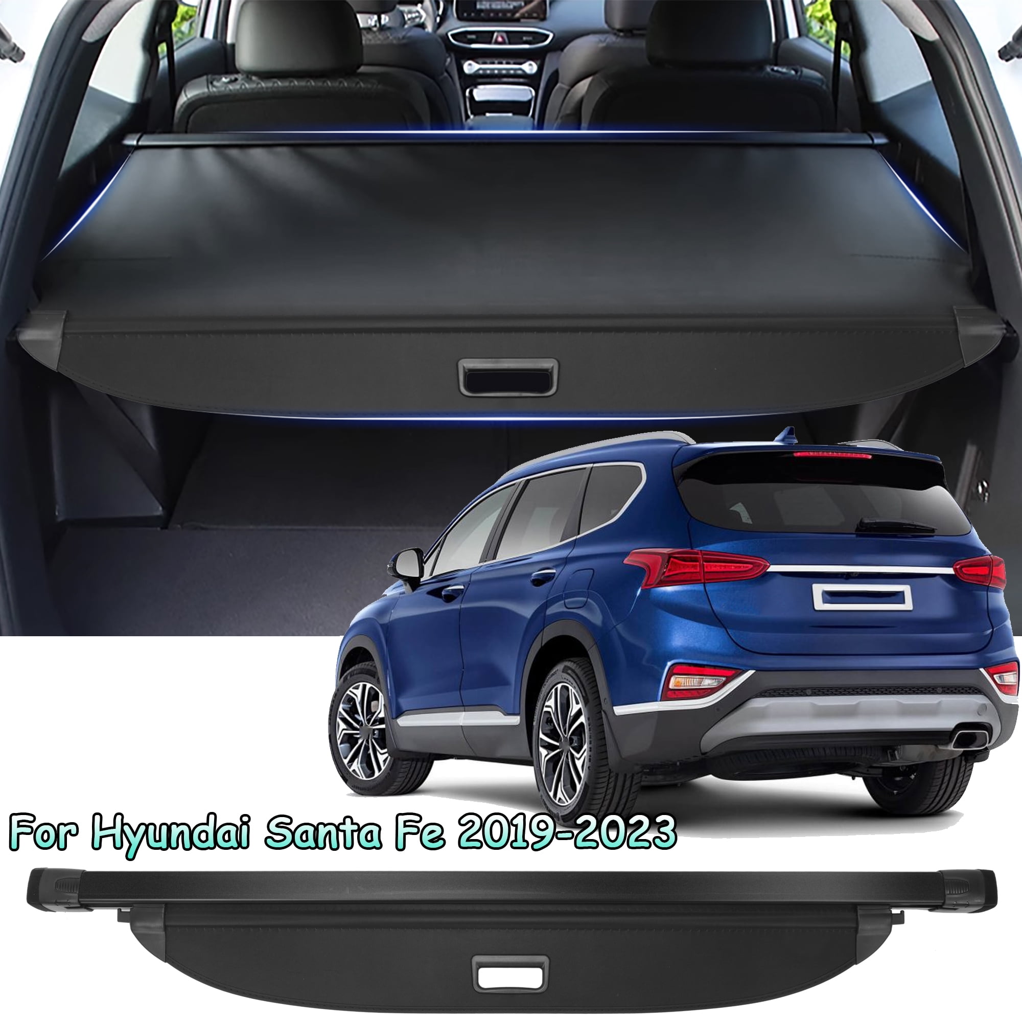 Cargo Cover For Hyundai Santa Fe 2019-2023 Rear Trunk Luggage Security ...