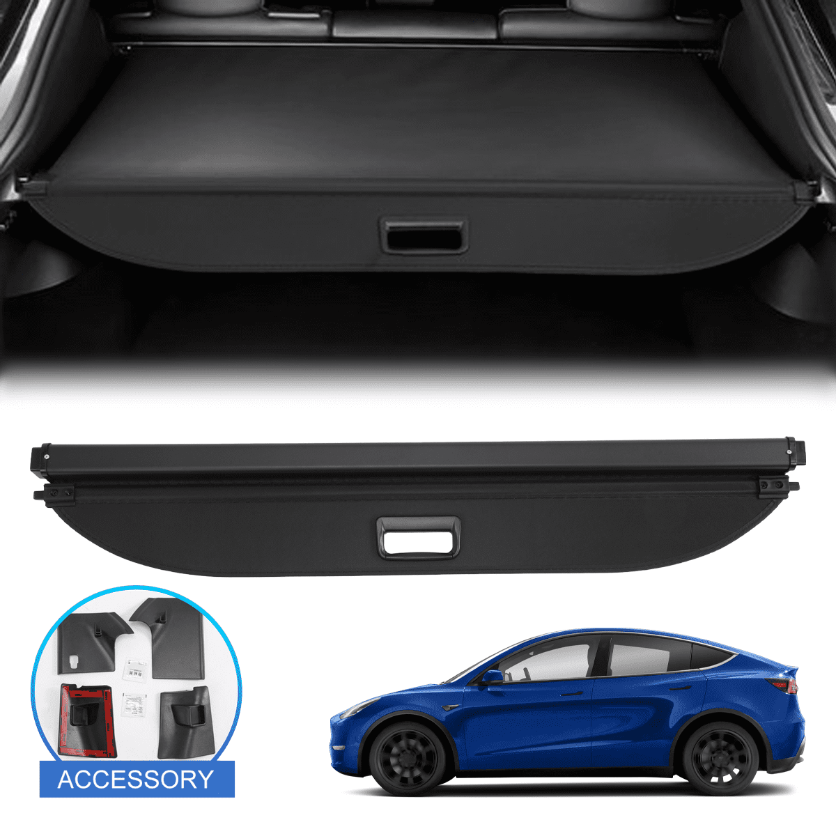 Cargo Cover Shade Shield For 2020-2022 Tesla Model Y Retractable ...