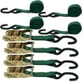 Cargo Equipment Corp. 4 Pack of 1 inch Green Ratchet Straps with Coated ...