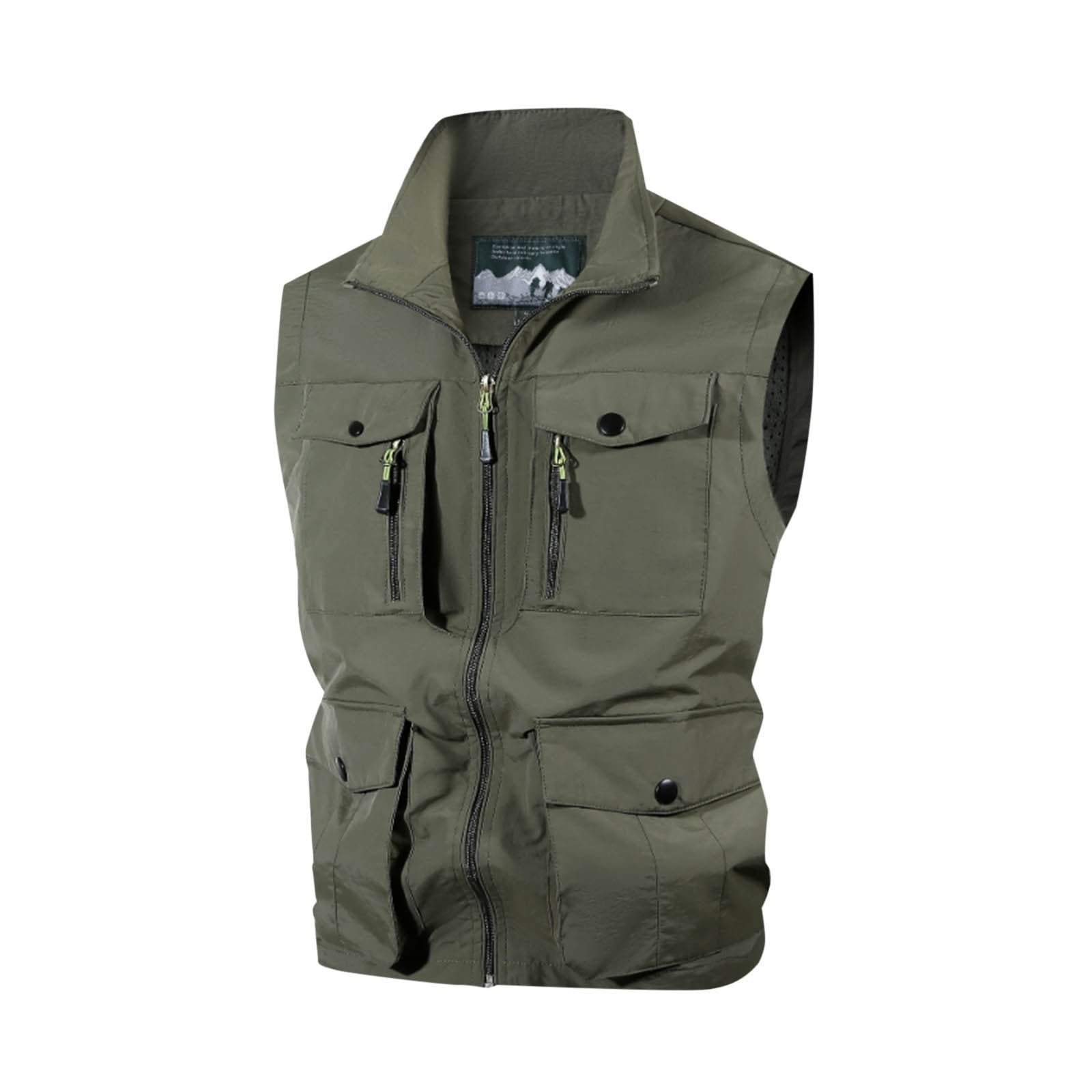 Cargo Jacket for Men with Pocket Work Vest Fishing Vests Travel Vests ...